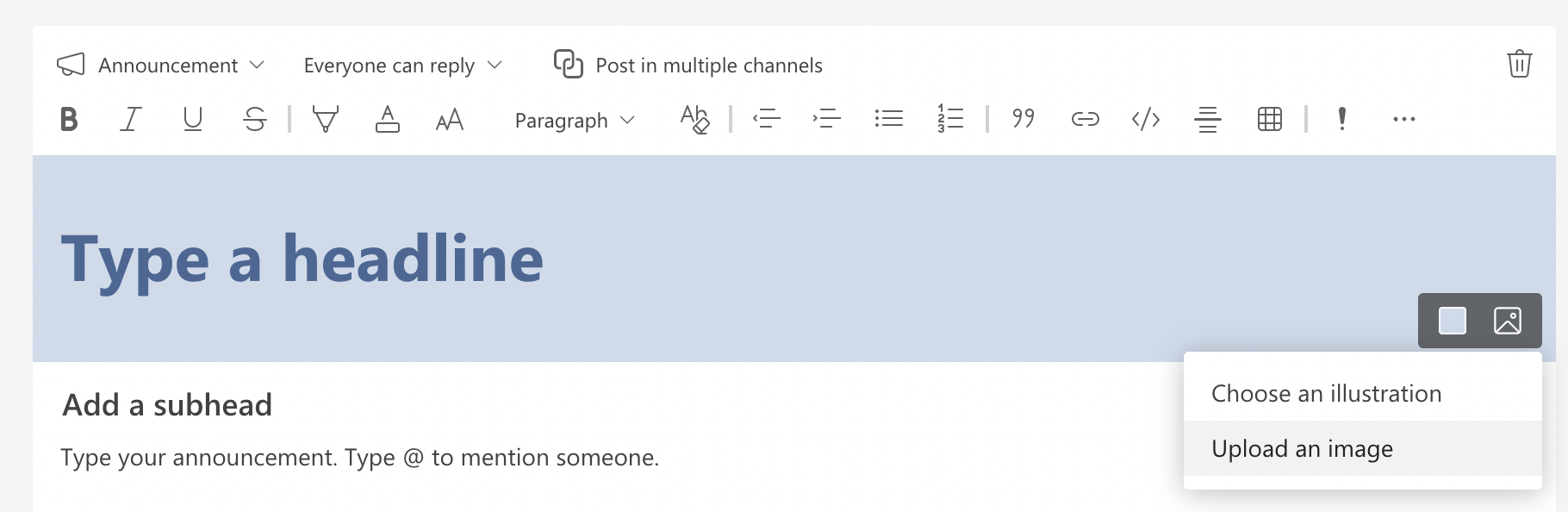 Custom Banner For Teams Announcements